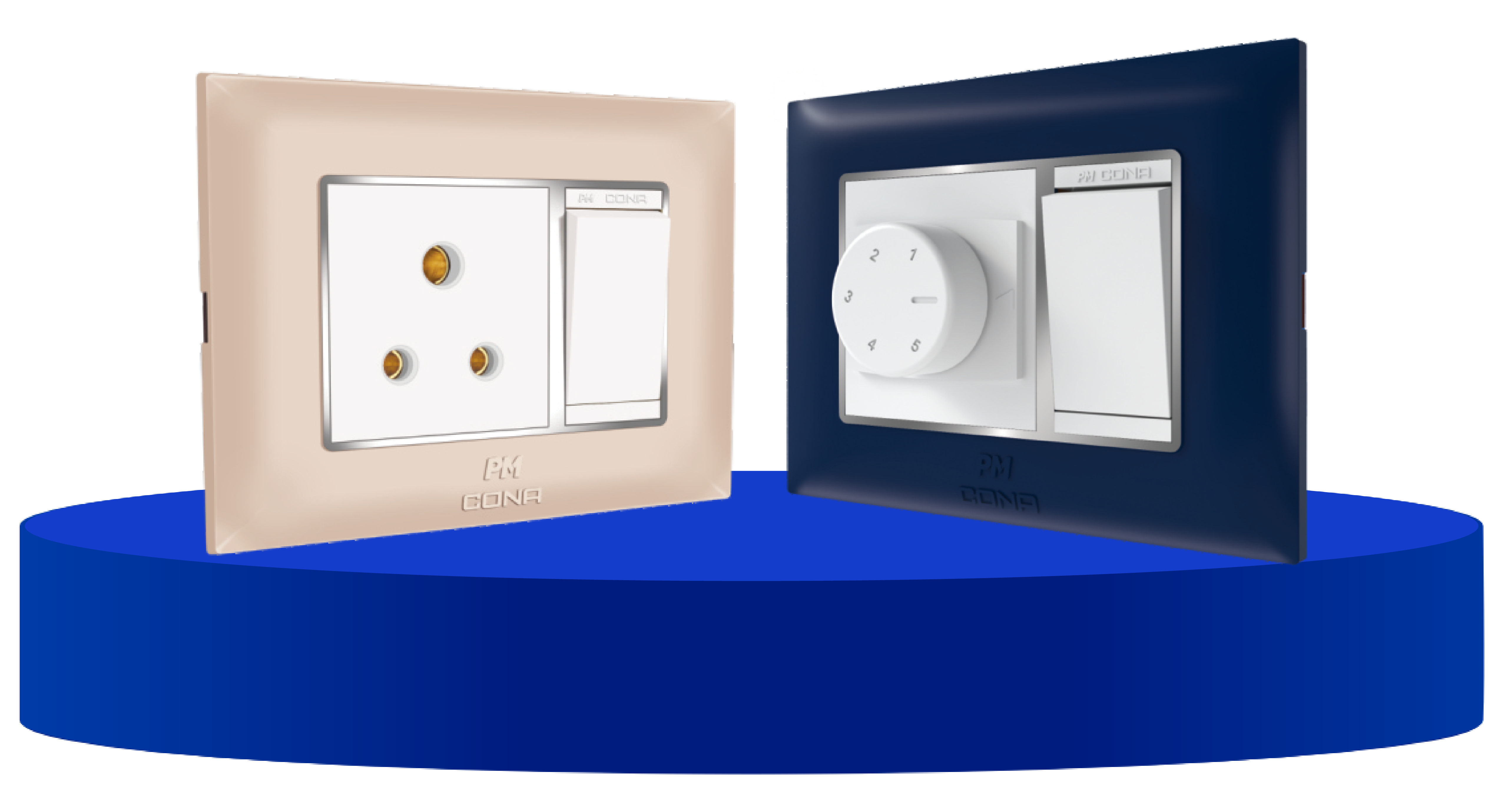 Cona Switches Logo BAHUL Modular Wall Surface Electric Board With 7